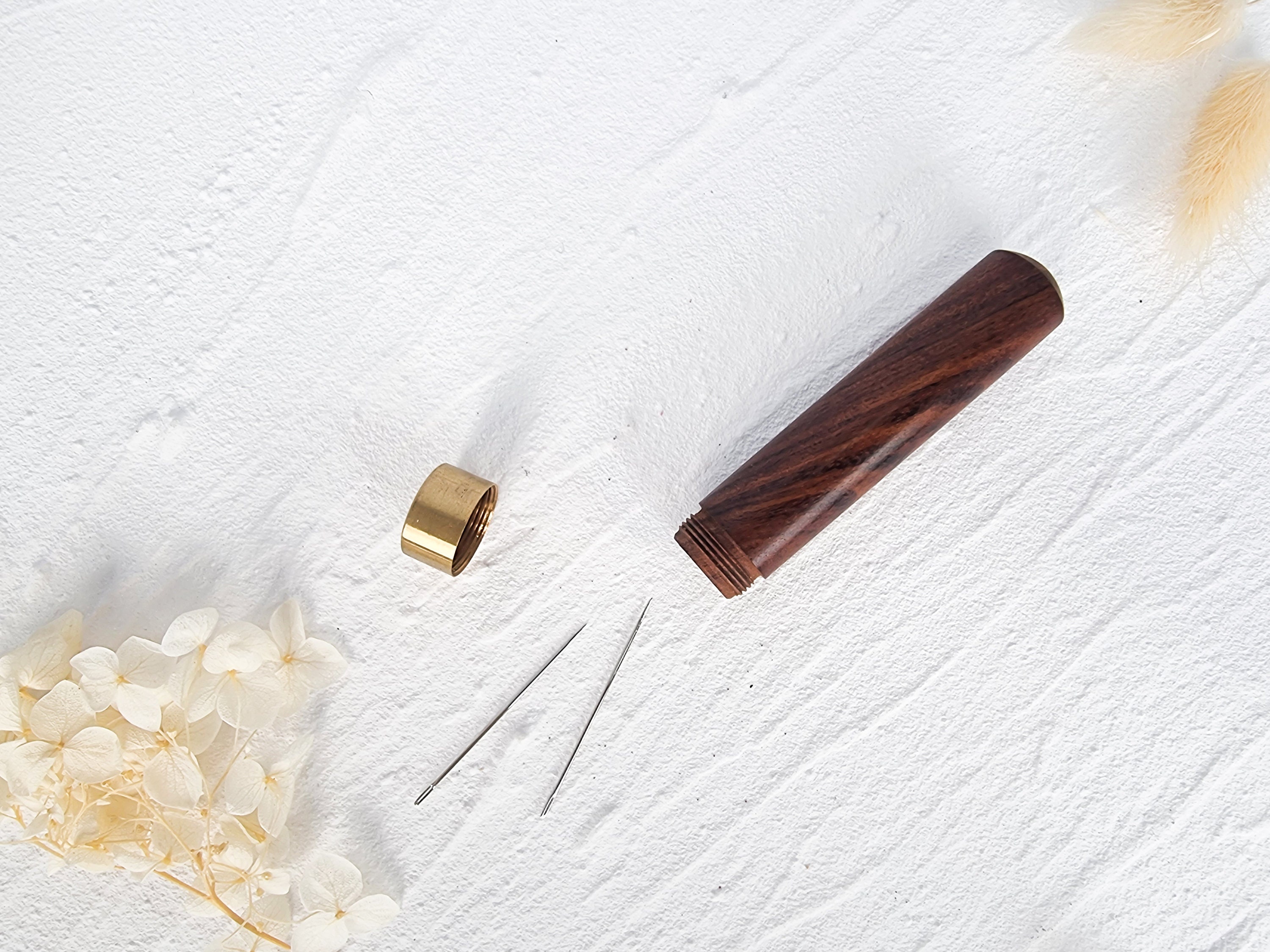 Solid Wood Needle Case Needle Storage | Wooden Tube Container for ...