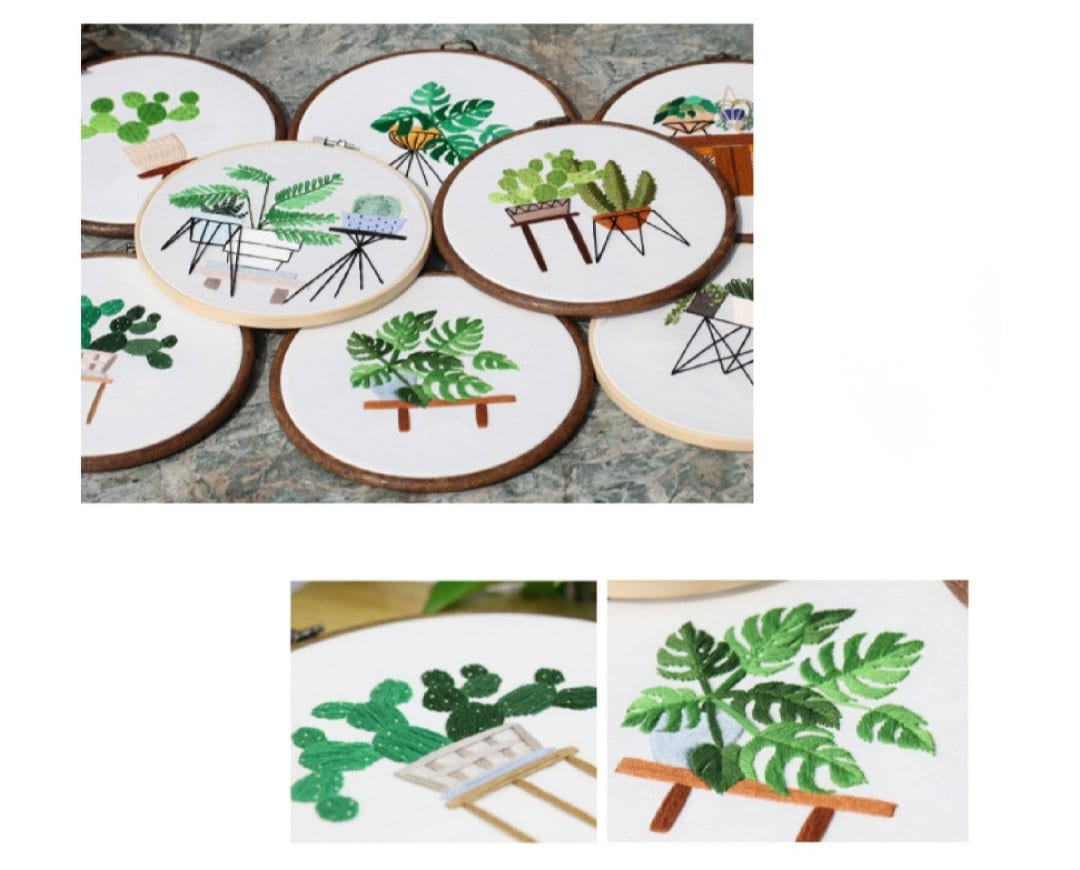 Plants Embroidery Kit for Beginner | Modern Embroidery Kit for Gift ...