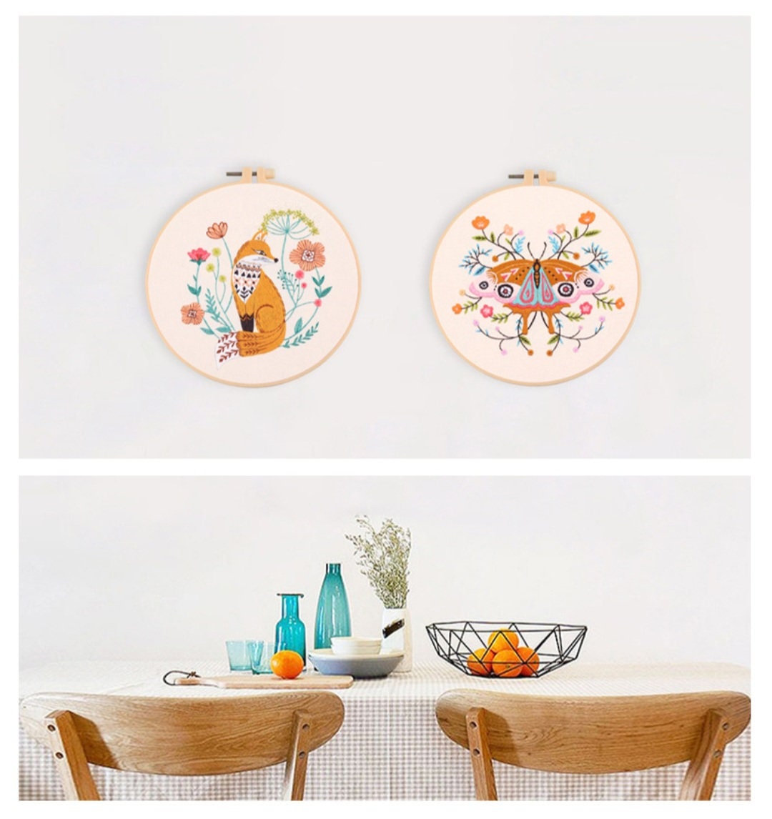 Fox Embroidery Kit for Beginner Modern Embroidery Kit for Gift Hand ...