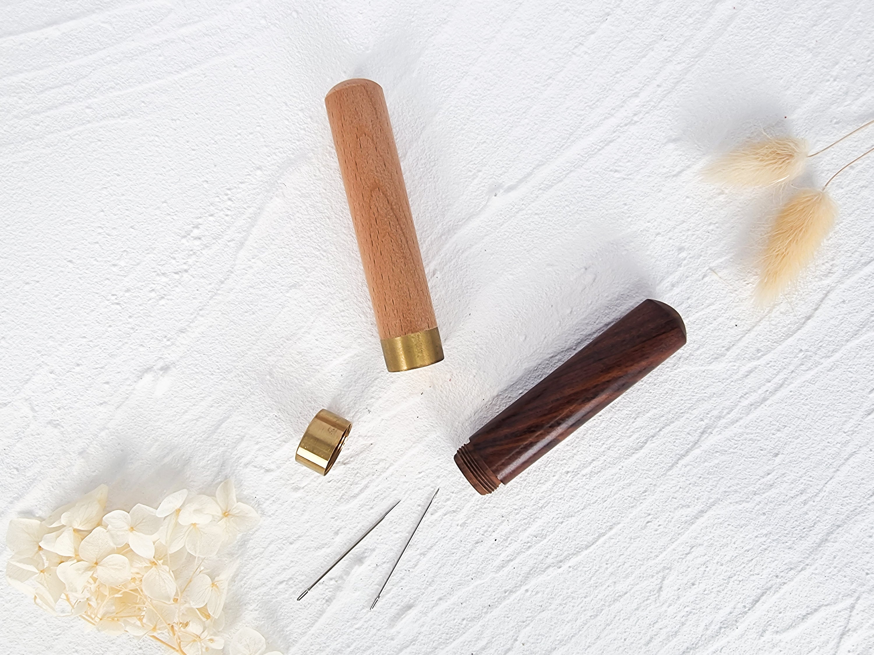 Solid Wood Needle Case Needle Storage | Wooden Tube Container for ...