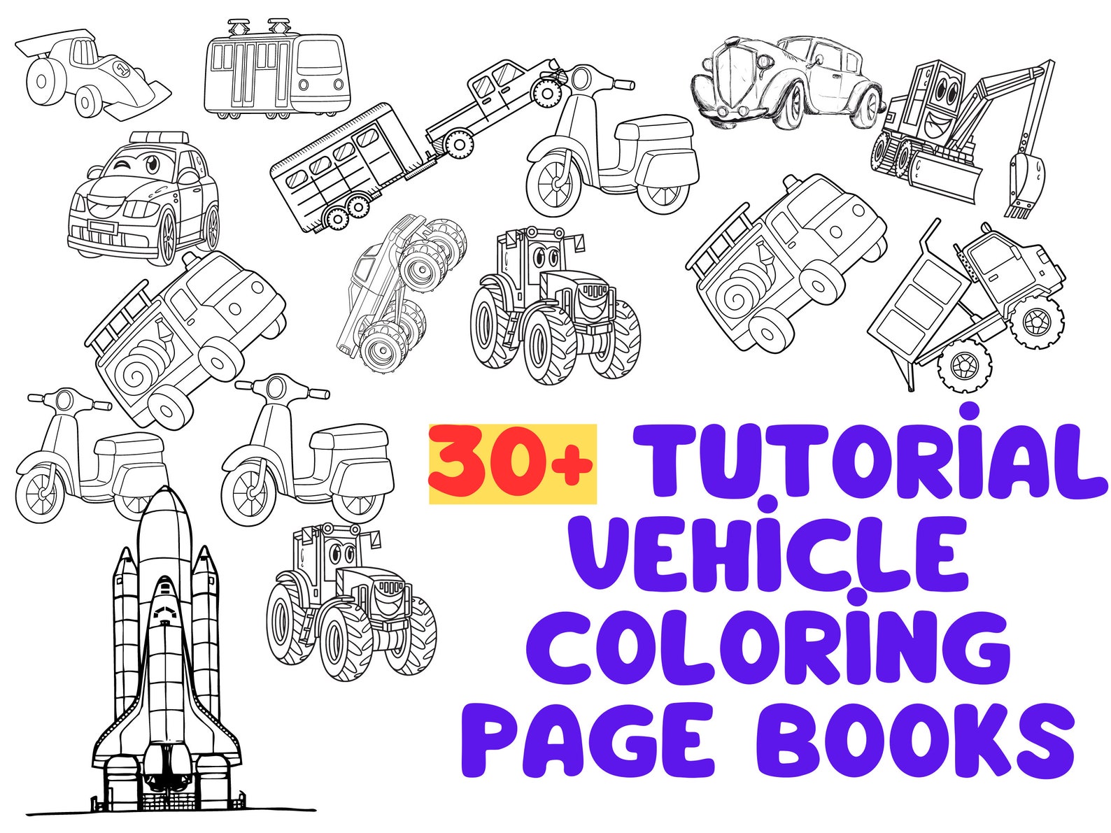 30+ Tutorial Vehicle Coloring Page Books for Kids, 30+ Vehicle ...