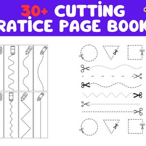 30+ Cutting Pratice Page Books, Beginning Scissors Practice, Fine Motor ...