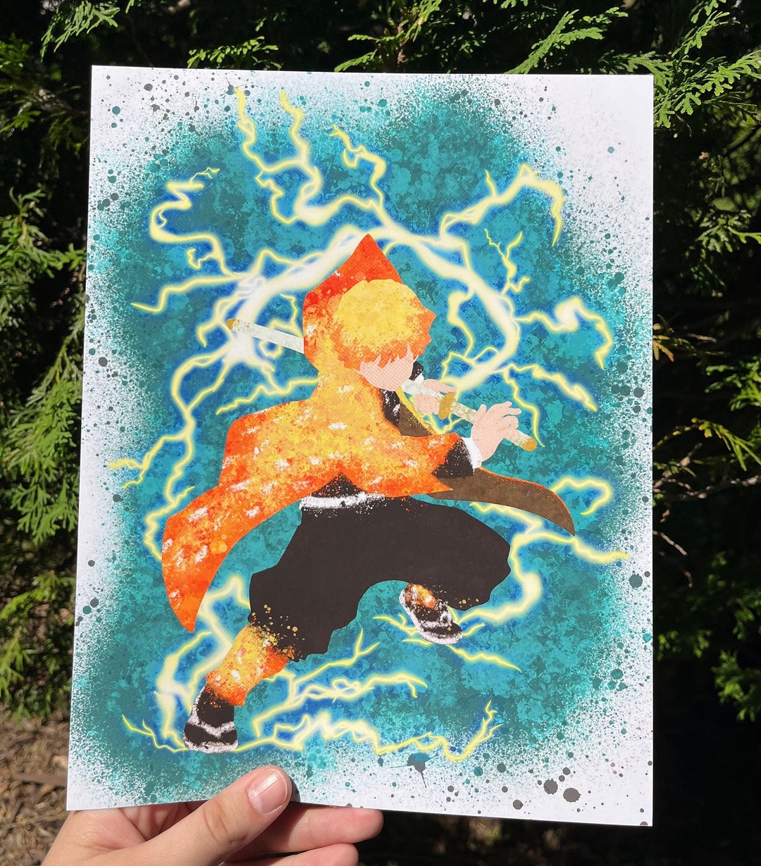Zenitsu Spray Paint Splatter Poster! - Etsy