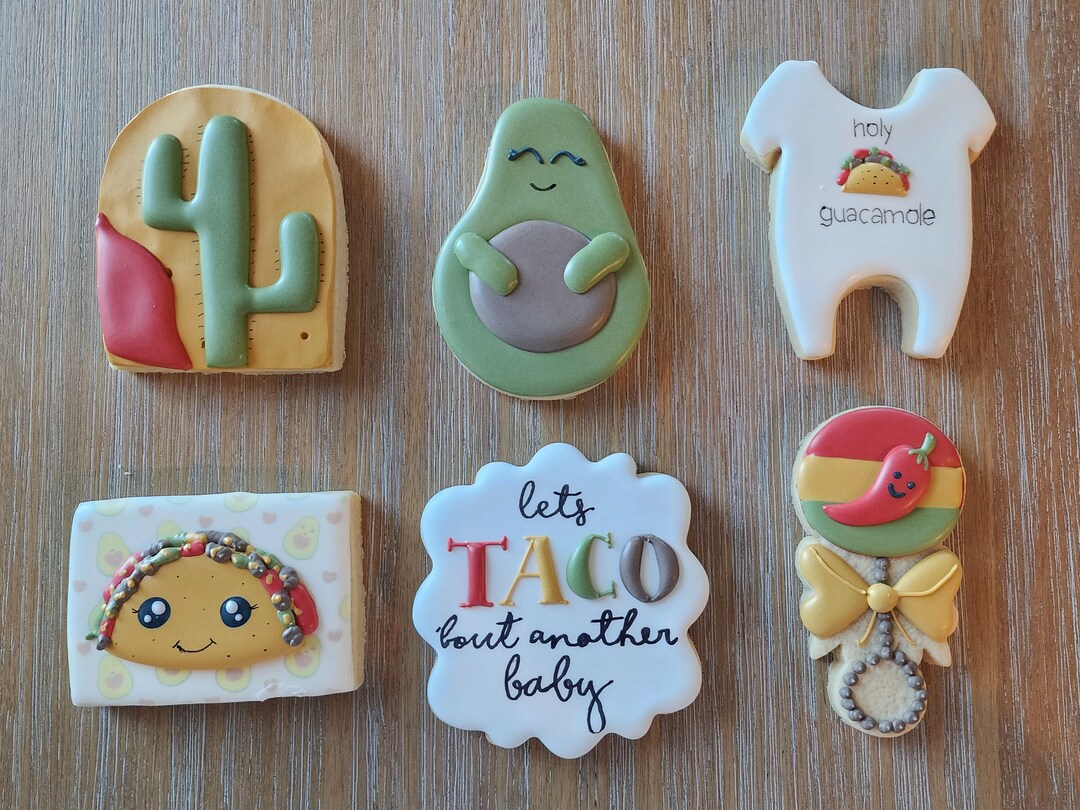 Taco Bout a Baby Theme Baby Shower Sugar Cookies Custom Sugar Cookies ...
