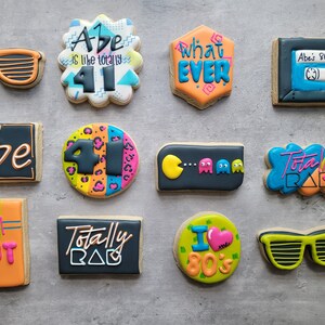 80's Theme - Birthday Sugar Cookies - Custom Sugar Cookies - Etsy