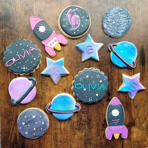 Space Theme - Birthday Sugar Cookies - Custom Sugar Cookies - Etsy