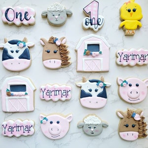 Farm Animal Theme - Birthday Sugar Cookies - Custom Sugar Cookies - Etsy