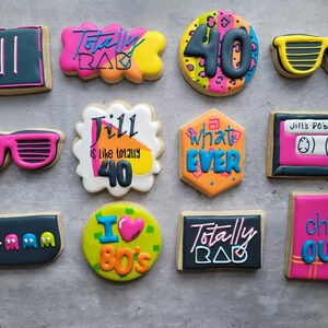 80's Theme - Birthday Sugar Cookies - Custom Sugar Cookies - Etsy