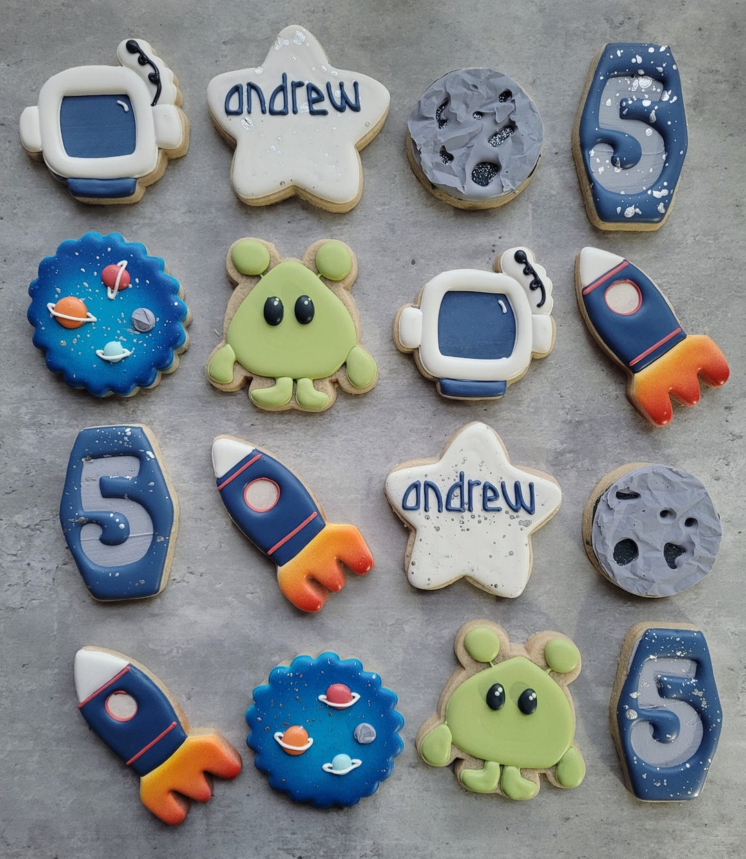 Space Theme Birthday Sugar Cookies Custom Sugar Cookies - Etsy