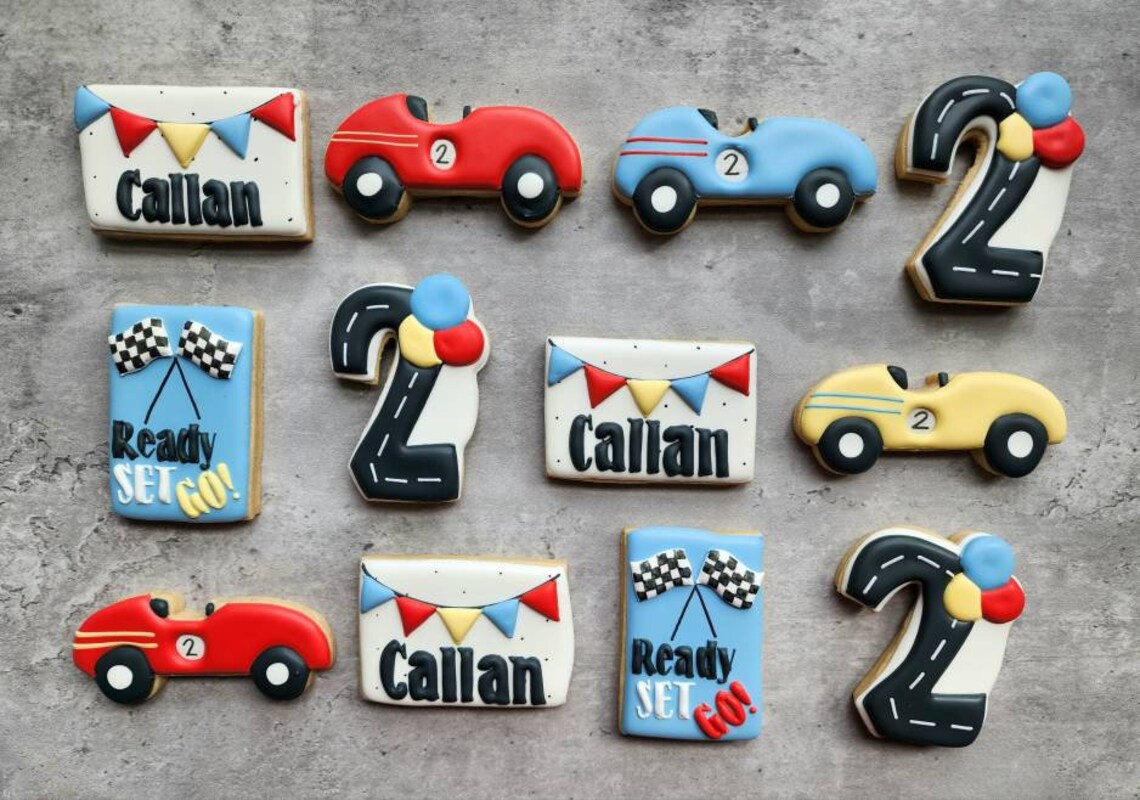 Two Fast Theme Birthday Sugar Cookies Custom Sugar Cookies - Etsy