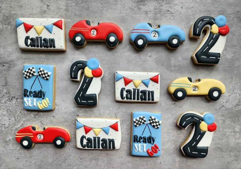 Two Fast Theme Birthday Sugar Cookies Custom Sugar Cookies - Etsy