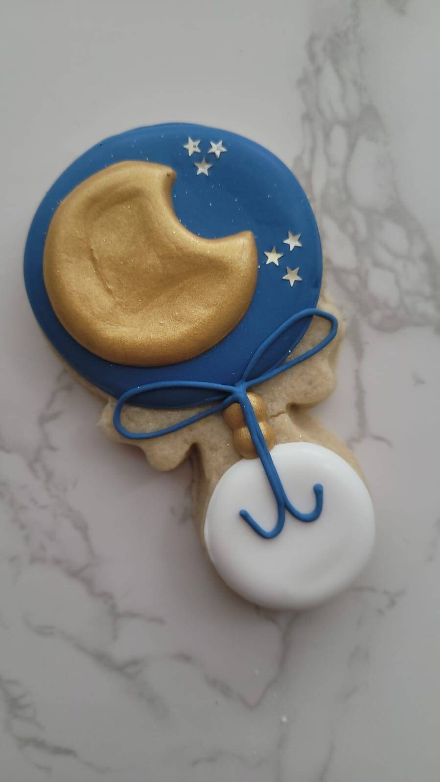 Over the Moon Theme Baby Shower Sugar Cookies Custom Sugar - Etsy