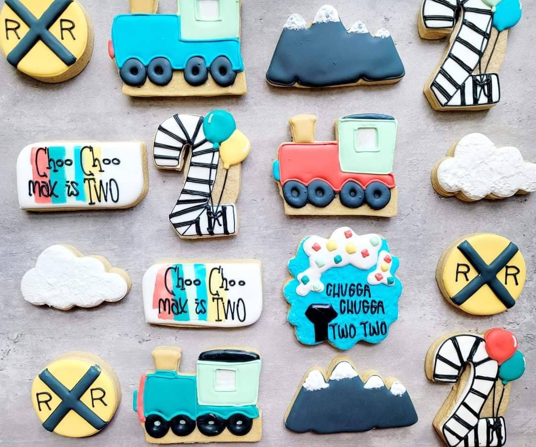 Train Theme - Birthday Sugar Cookies - Custom Sugar Cookies - Etsy