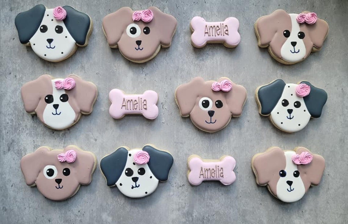 Puppy Theme Birthday Sugar Cookies Custom Sugar Cookies - Etsy