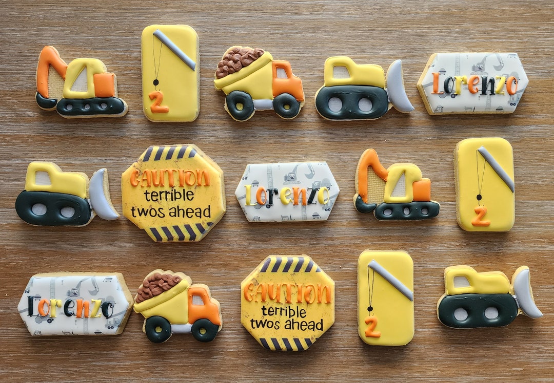 Construction Theme Birthday Sugar Cookies Custom Sugar Cookies - Etsy