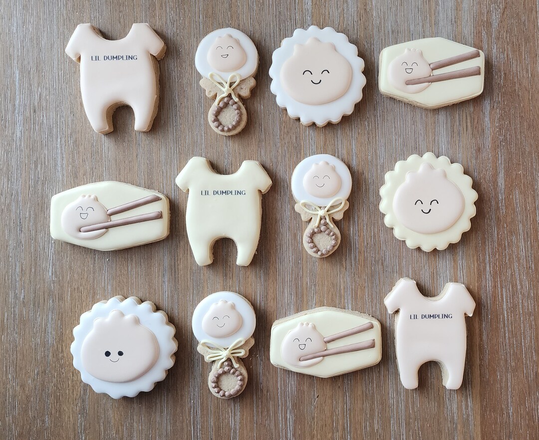 Lil Dumpling Theme - Baby Shower Sugar Cookies - Custom Sugar Cookies ...