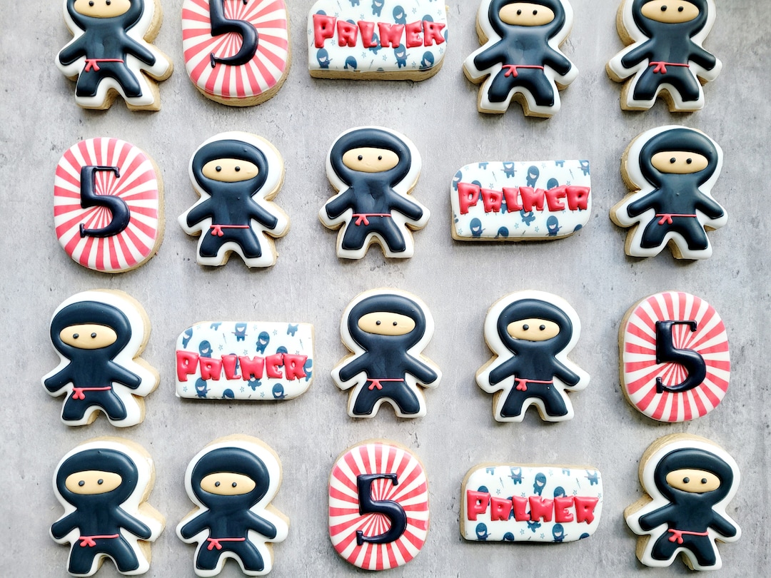 Ninja Theme Birthday Sugar Cookies Custom Sugar Cookies - Etsy