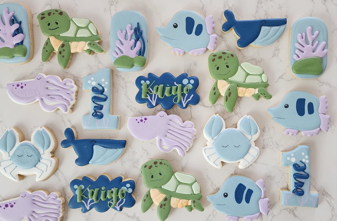Oneder the Sea Birthday Sugar Cookies Custom Sugar Cookies - Etsy
