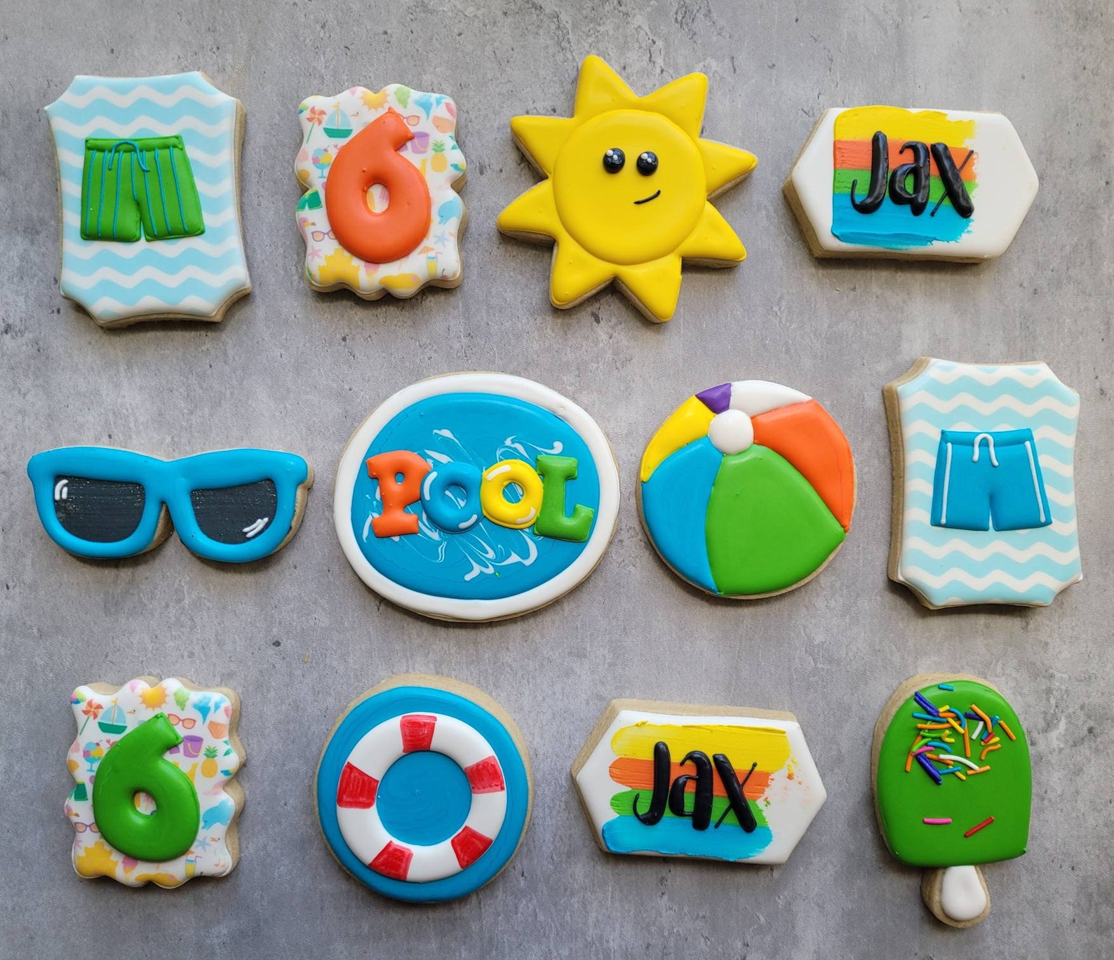 Pool Party Theme - Birthday Sugar Cookies - Custom Sugar Cookies - Etsy