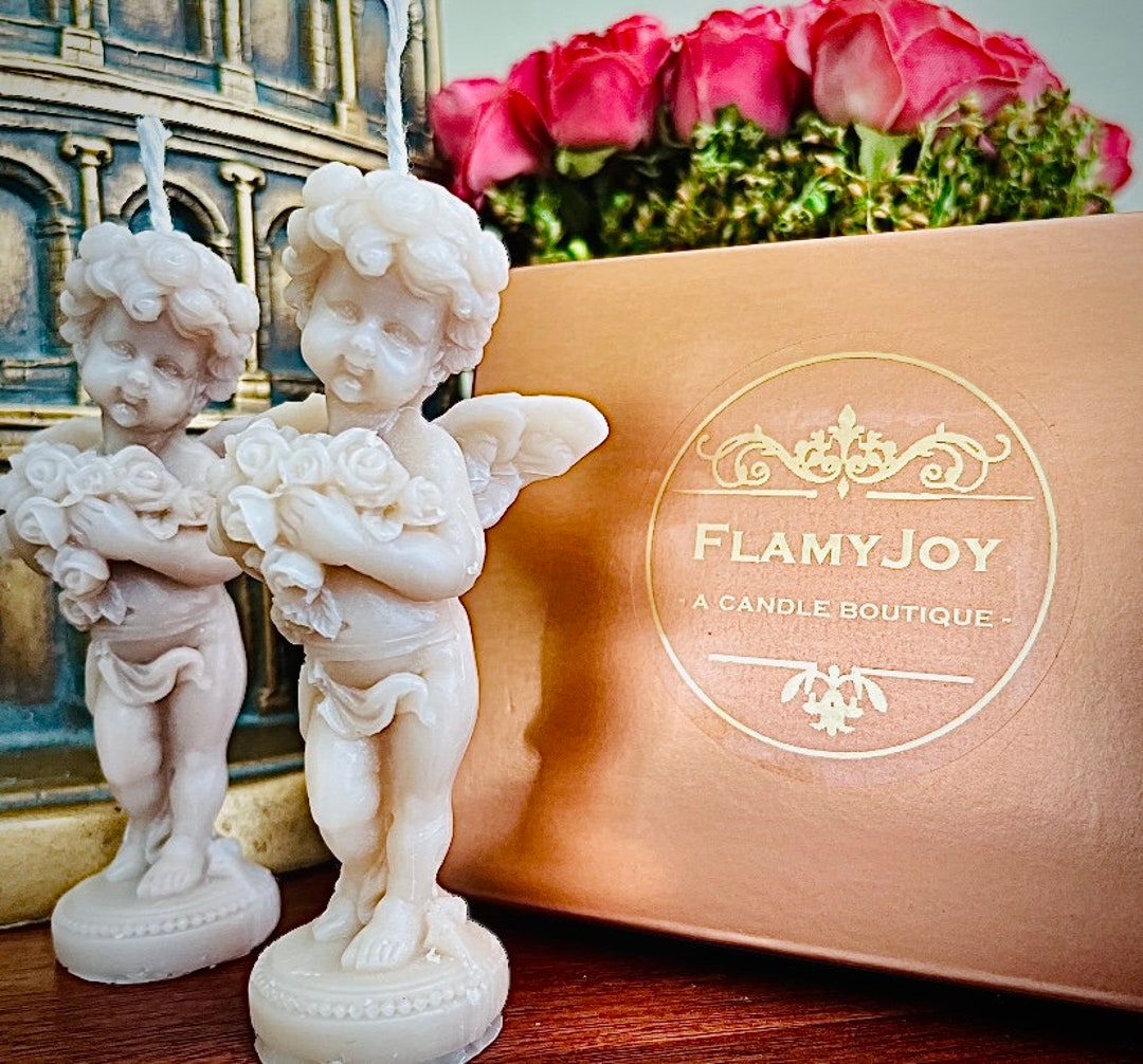 Angel Candle. Cute Baby Angel. Home Decor. Vintage Candle. Baby Shower ...