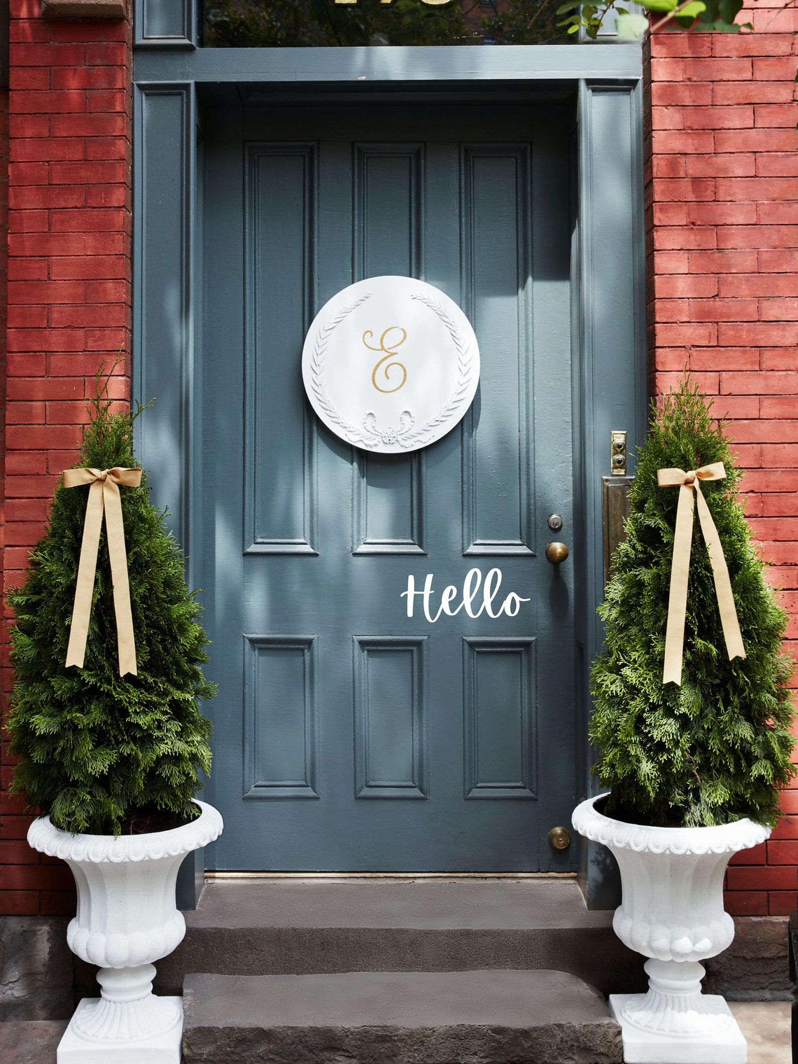 HELLO FRONT DOOR Decal, Permanent Vinyl Decal, Home Decor Decal, Hello ...