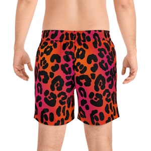 Neon Leopard Swim Shorts - Etsy