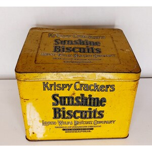 1930s Sunshine Biscuits Tin, Yellow Loose Wiles Company - Etsy
