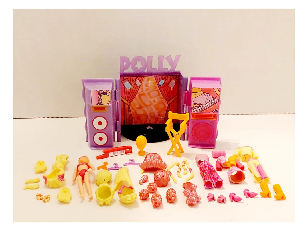 Vintage Polly Pocket 2002 Rock & Pop Polly Concert Stage Doll Clothes ...