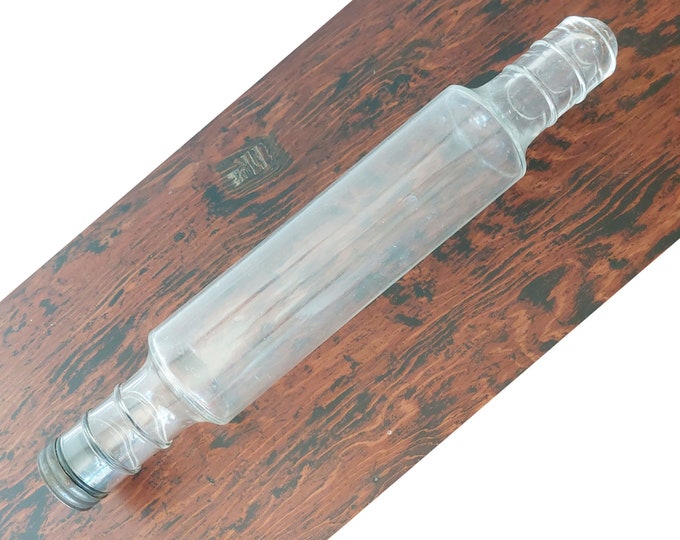 Antique Handblown Glass Rolling Pin With Cap, 1900-1920s Fillable ...