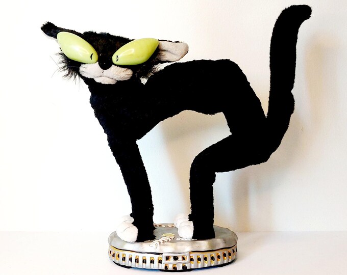 Vintage Gemmy Animated Fraidy Cat Black Alley Cat Collectible Sings ...