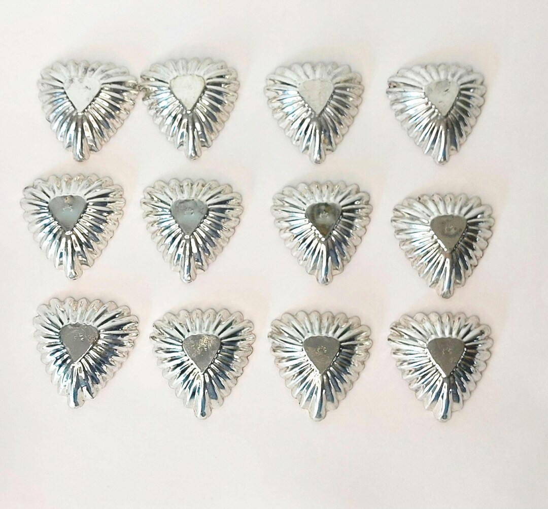 Vintage Swedish Heart Sandbakkel Cookie Molds, Fluted Tart Pans, Set of ...