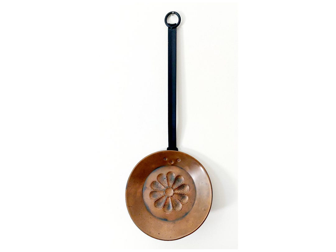 Vintage Copper Chestnut Roasting Pan, Long Handle Hearth Pan - Etsy