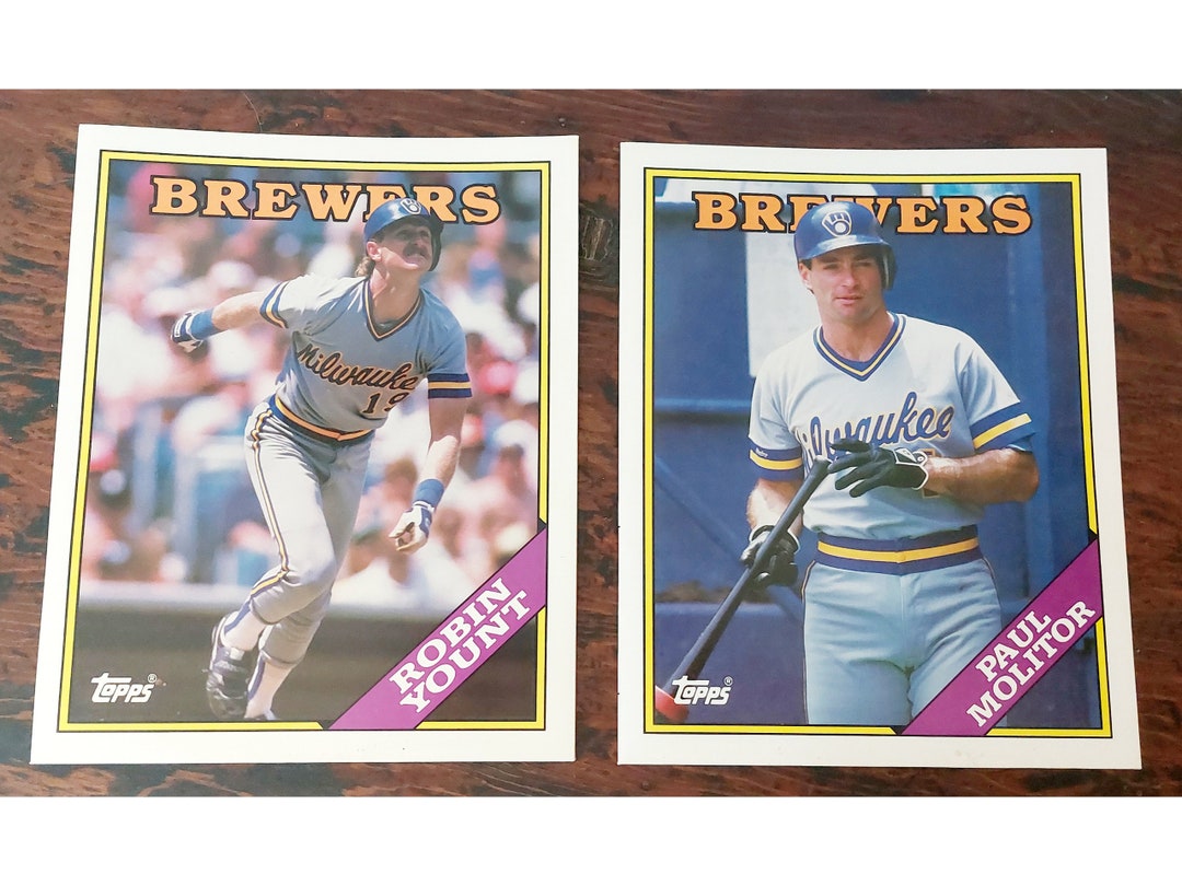 Vintage 1988 Robin Yount OR Paul Molitor Milwaukee Brewers Topps 2 ...