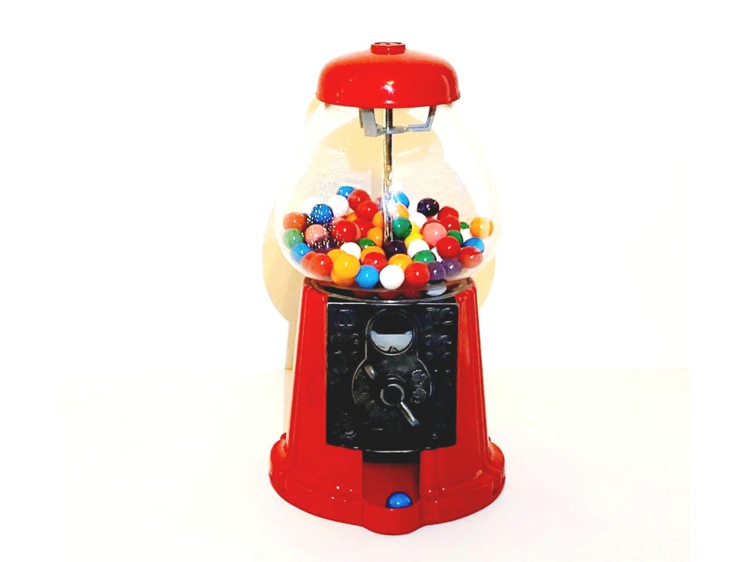 Vintage Red 11 in Glass Gumball Machine - Etsy