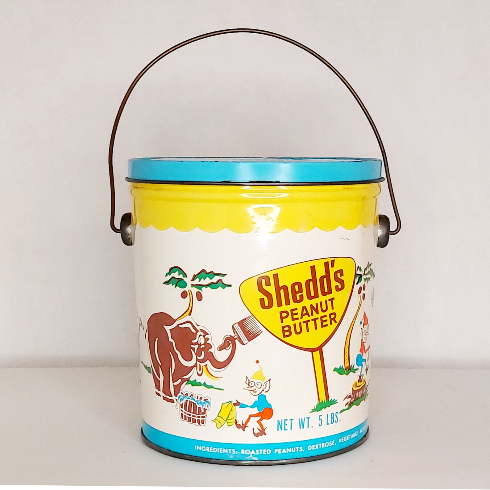 Vintage 1950s Shedd's Peanut Butter 5 Pound Tin Advertising Collectible ...