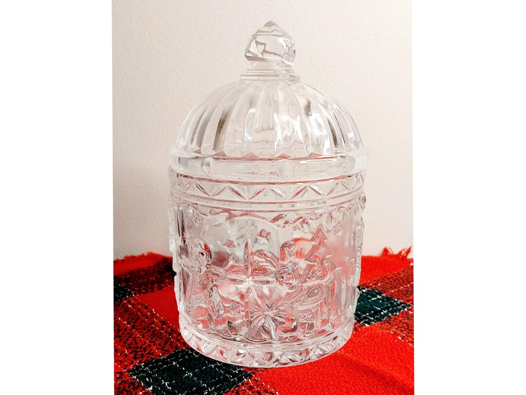 Crystal Candy Dish With Lid Candy Barrel Christmas Decorations Gift ...