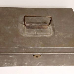 Vintage Metal Bank Lock Box - No Key - Etsy