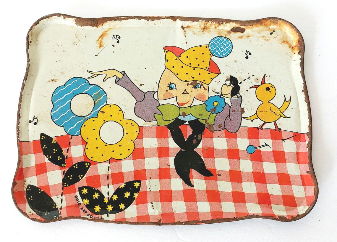 Ohio Art Tray Humpty Dumpty 1947 Tin Litho Toy Tray - Etsy