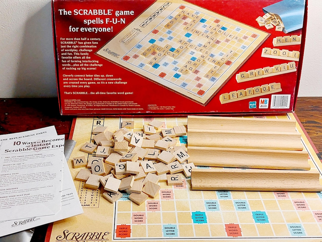 Vintage 1999 Scrabble Board Game by Milton Bradley, Word Games - Etsy