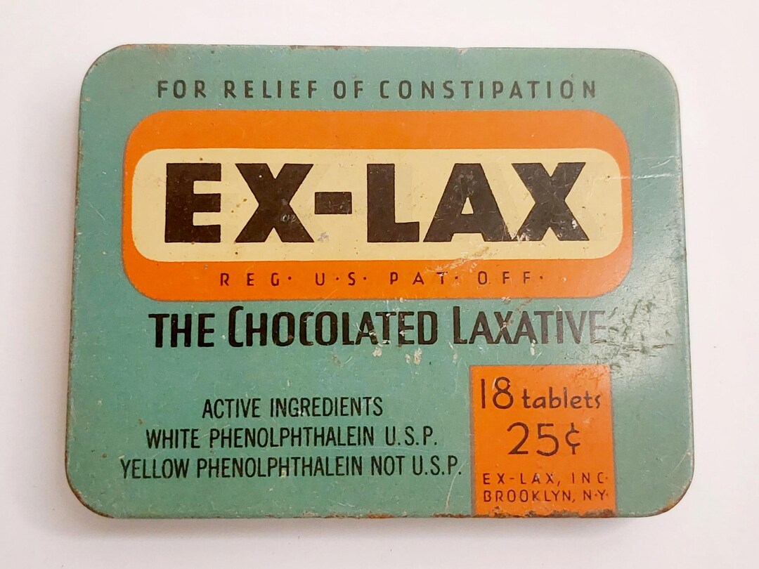 Vintage 1939 Ex-lax Blue Tin Box - Etsy