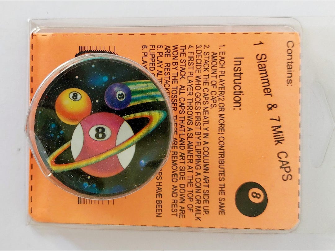 Vintage 1995 8 BALL SLAMMER and Milk Caps NEW in Package - - Etsy
