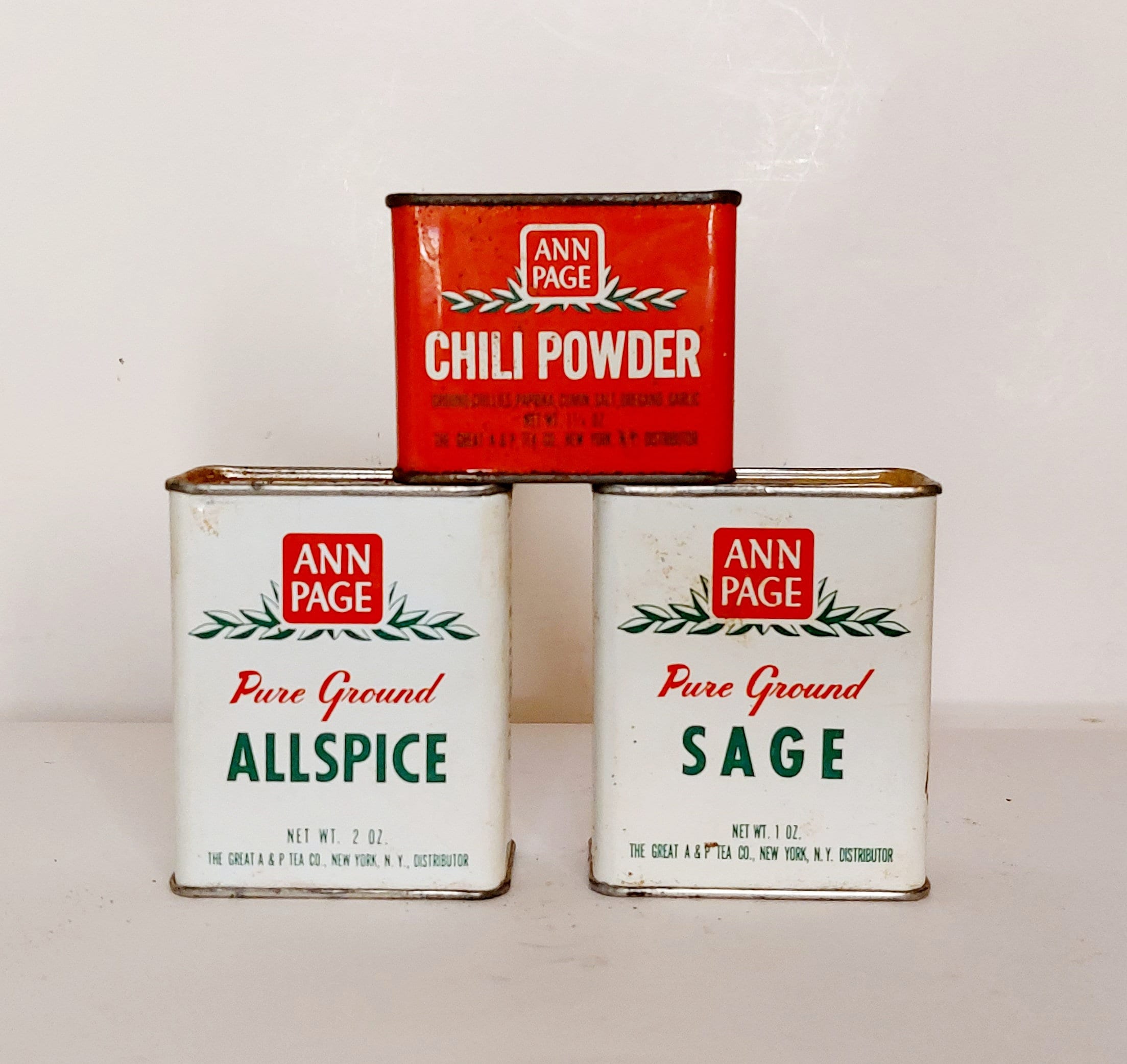 Vintage Ann Page Spice Tins Allspice Sage Chili Powder - Etsy