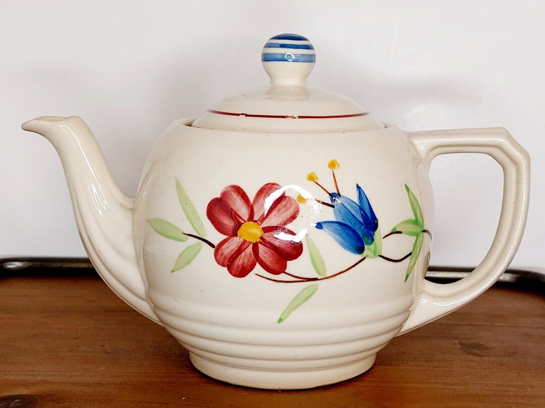 Vintage Shawnee Floral Teapot 1940's, Collectible Shawnee Teapot - Etsy