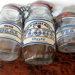 Vintage Tradewind Imports Glass Canister Counter Top Flour Sugar Tea ...