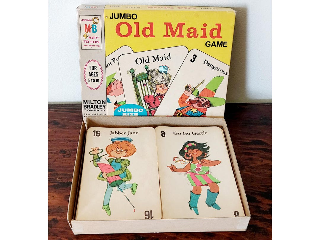 Vintage 1967 Jumbo Old Maid Card Game Milton Bradley -COMPLETE Original Box - Etsy