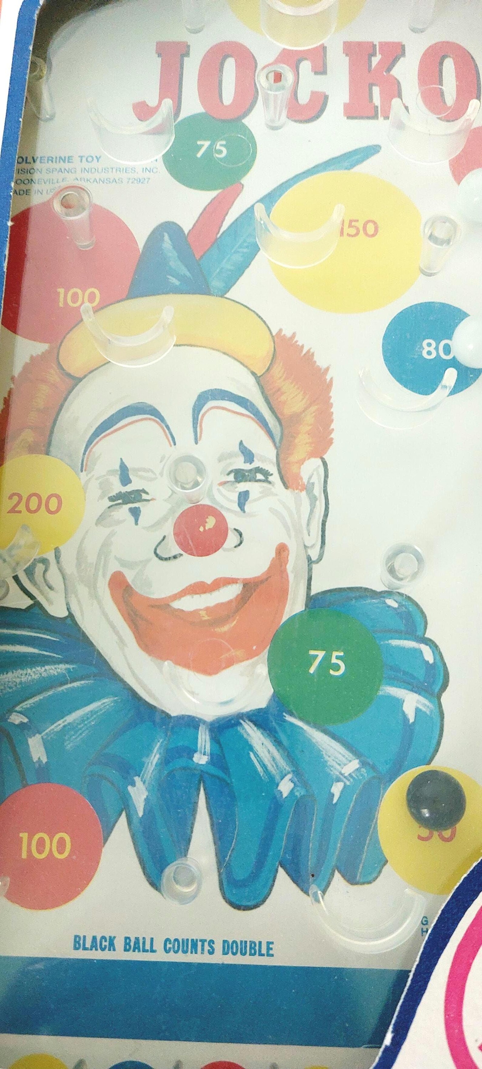 Vintage 1960s 'jocko the Clown' Tabletop Pinball Game Wolverine in ...