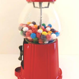 Vintage Red 11 in Glass Gumball Machine - Etsy
