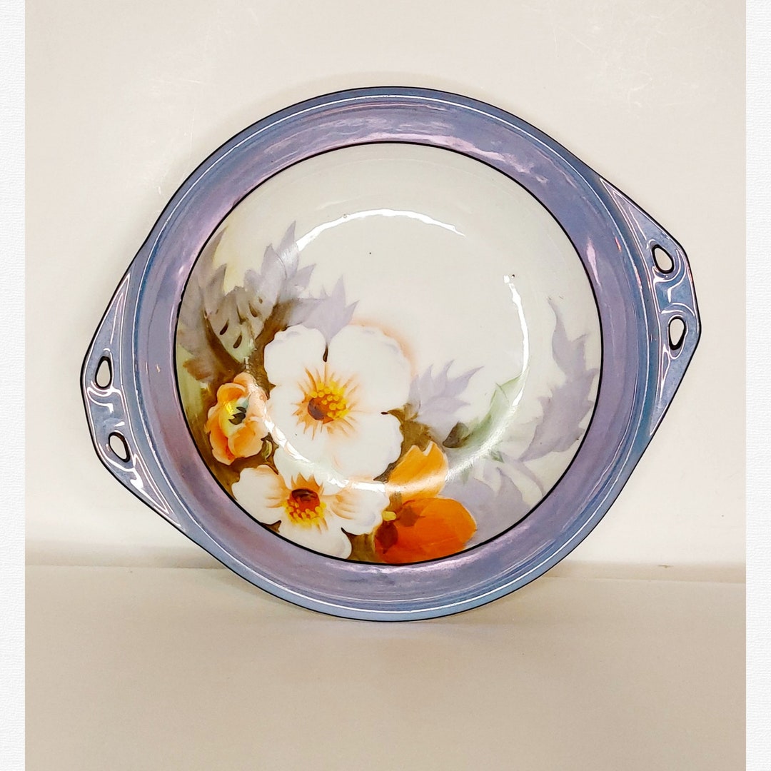 Midcentury Porcelain Lusterware Dish With Handles for Chop Sticks Made ...