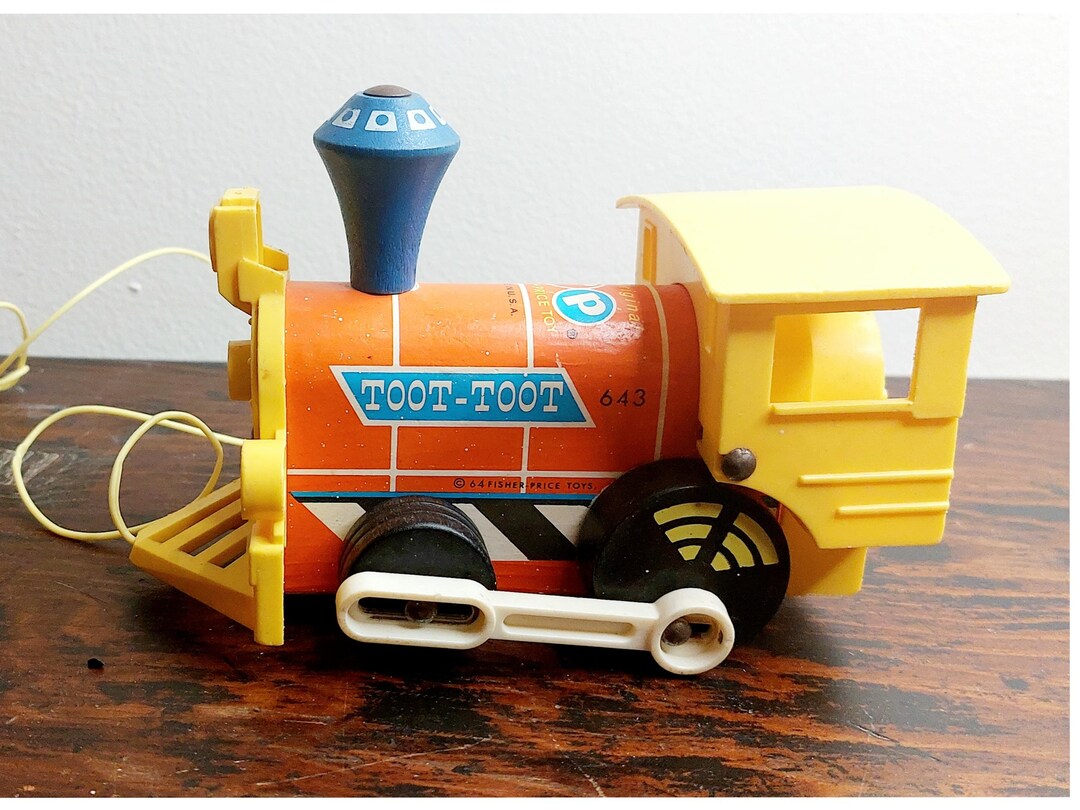 Fisher Price Toot Toot Pull Toy Train Engine 1964 Model #643 - Etsy