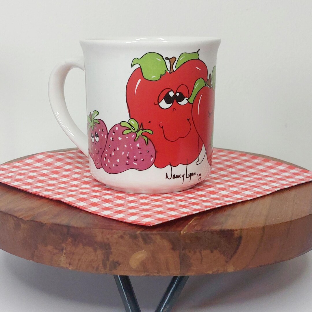 Vintage 1970 Nancy Lynn Apple Berry Fruit Coffee Mug - Etsy